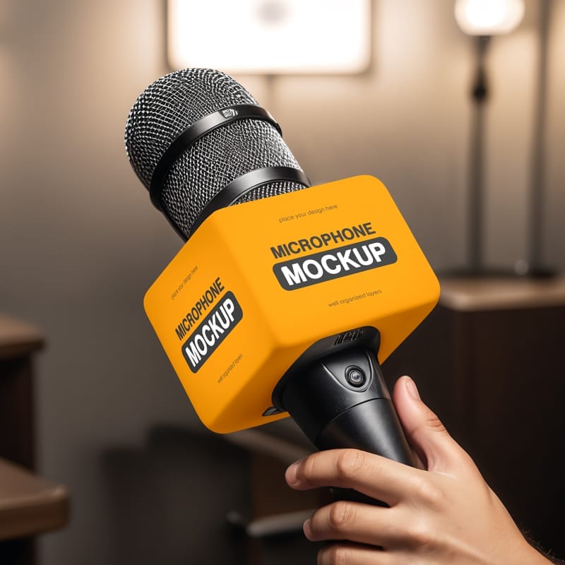 Free Microphone Mockup PSD