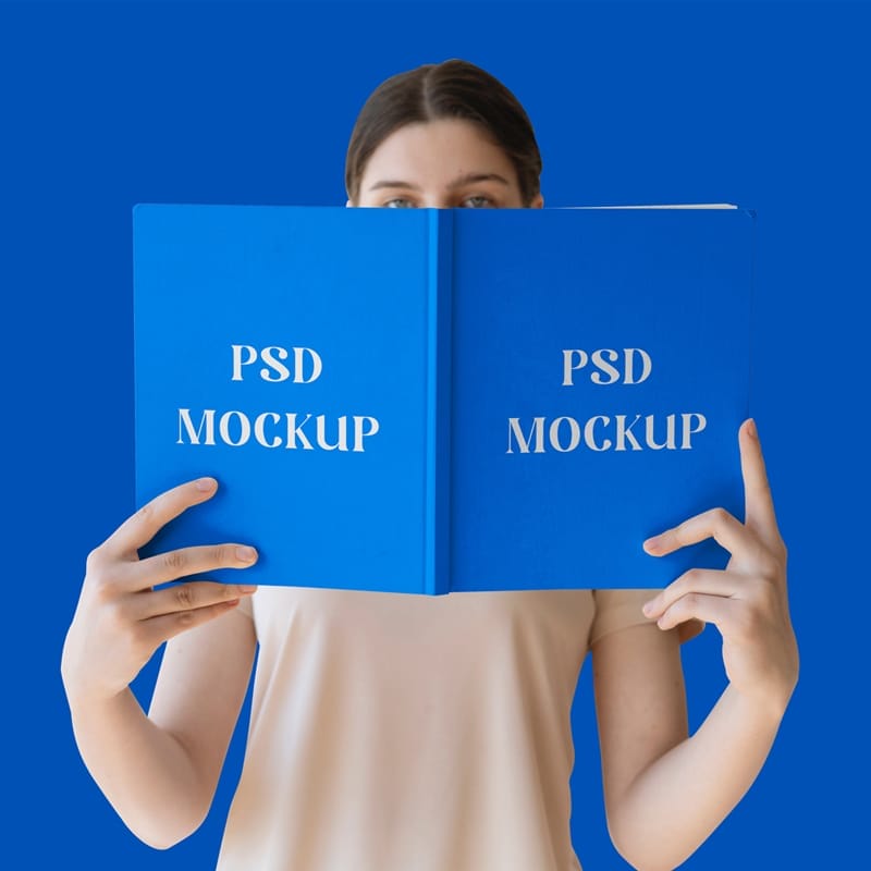 Free Open Book Cover Mockup Design PSD