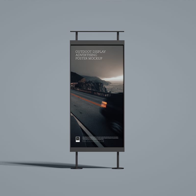 Free Outdoor Display Advertising Poster Mockup PSD