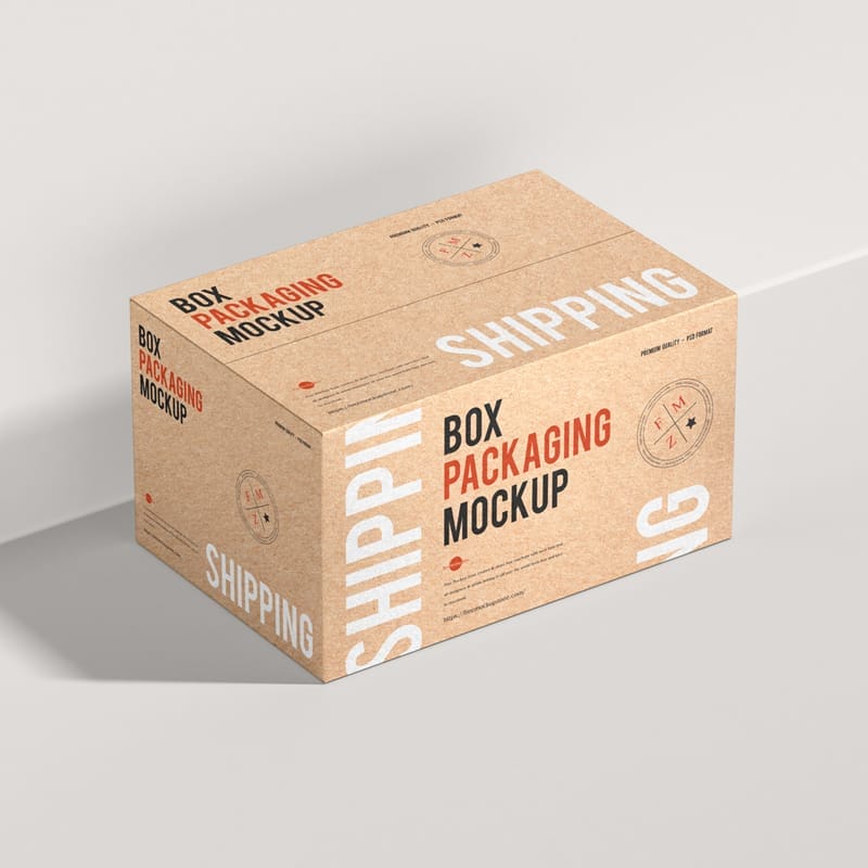 Free Shipping Box Packaging Mockup PSD