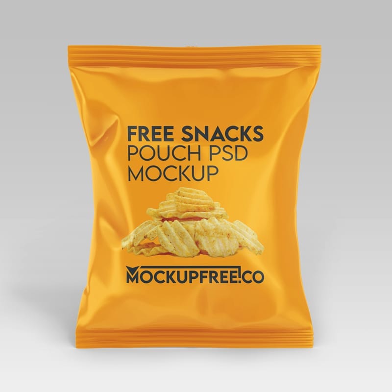 Free Snacks Pouch Mockup PSD