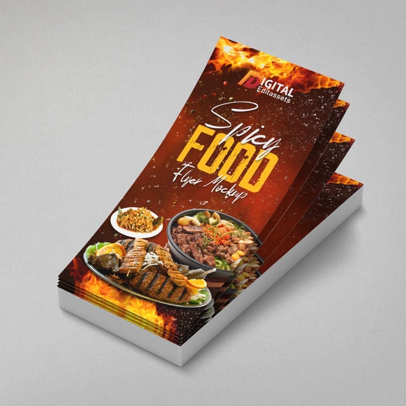 Free Spicy Food Flyer Mockup PSD