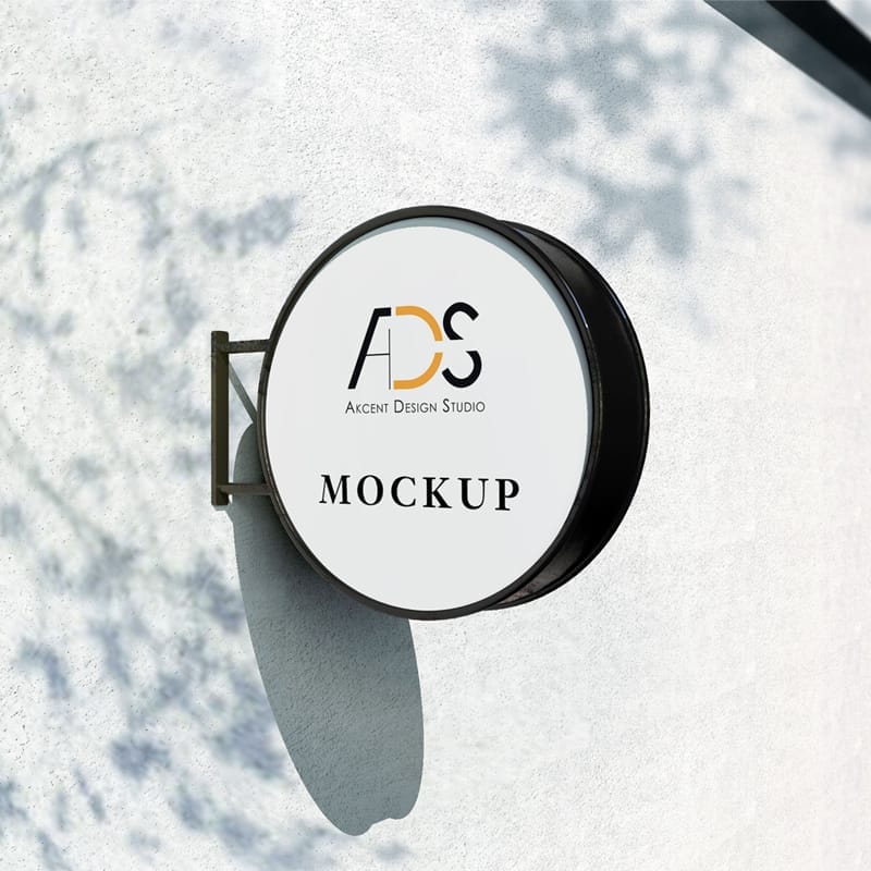 Free Street Business Sign Mockup PSD