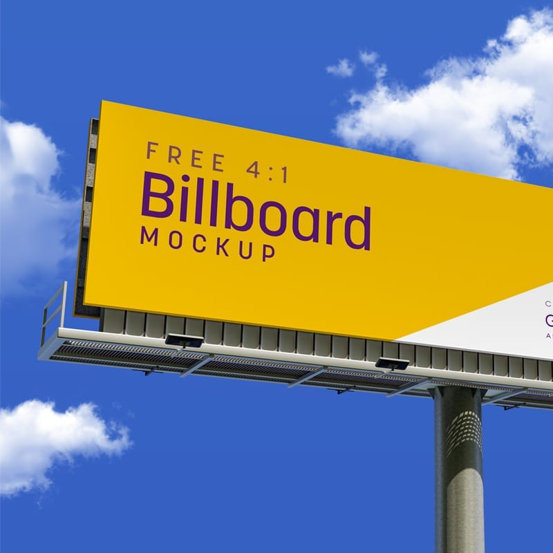 Free Ultra Wide Billboard Mockup PSD