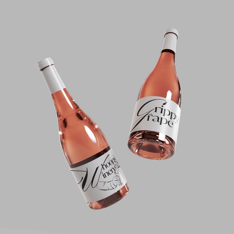 Free Wine Bottle Mockup Template PSD