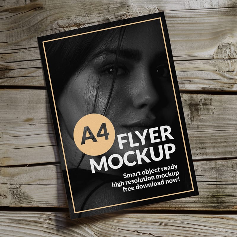 Free A4 Paper Flyer Mockup PSD