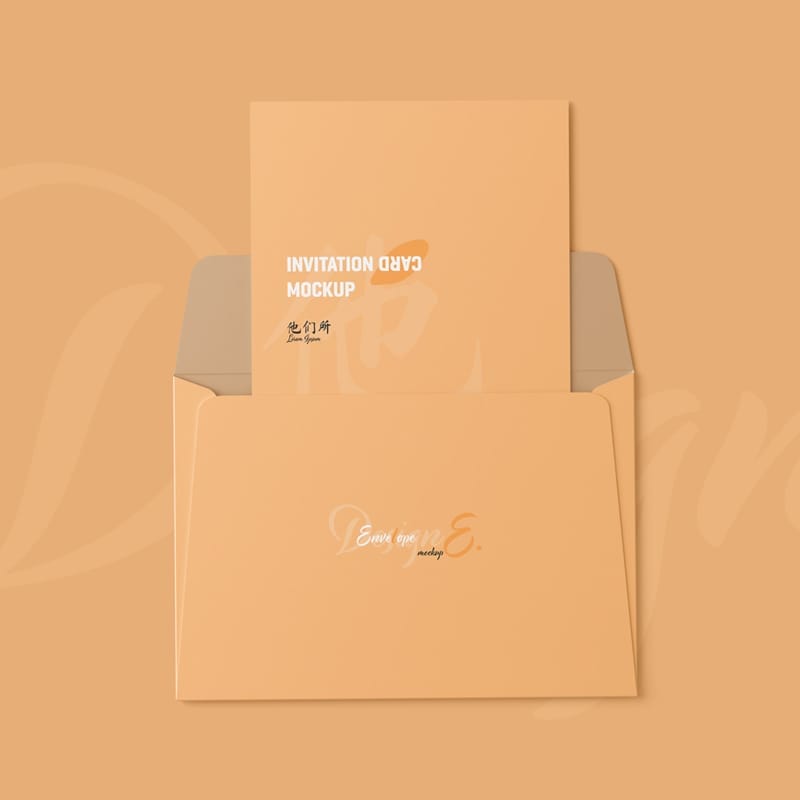 Free A5 Folded Wedding Invitation Card Mockup Design PSD