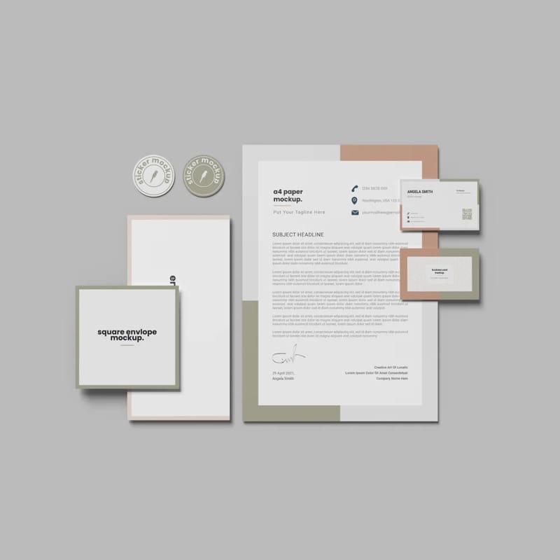 Free Company Stationery Mockup PSD
