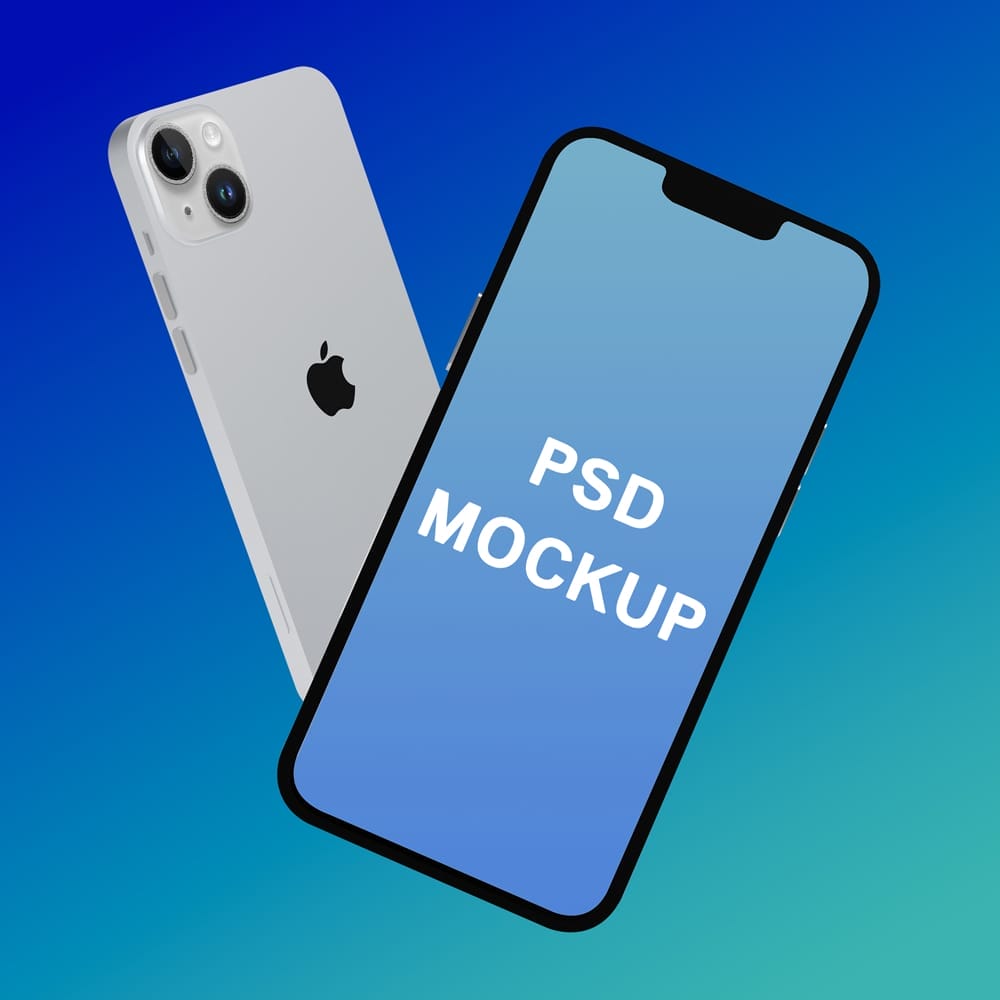 Free Floating IPhone Mockup Design PSD