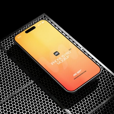 Free IPhone 15 Pro Max Mockup Design PSD