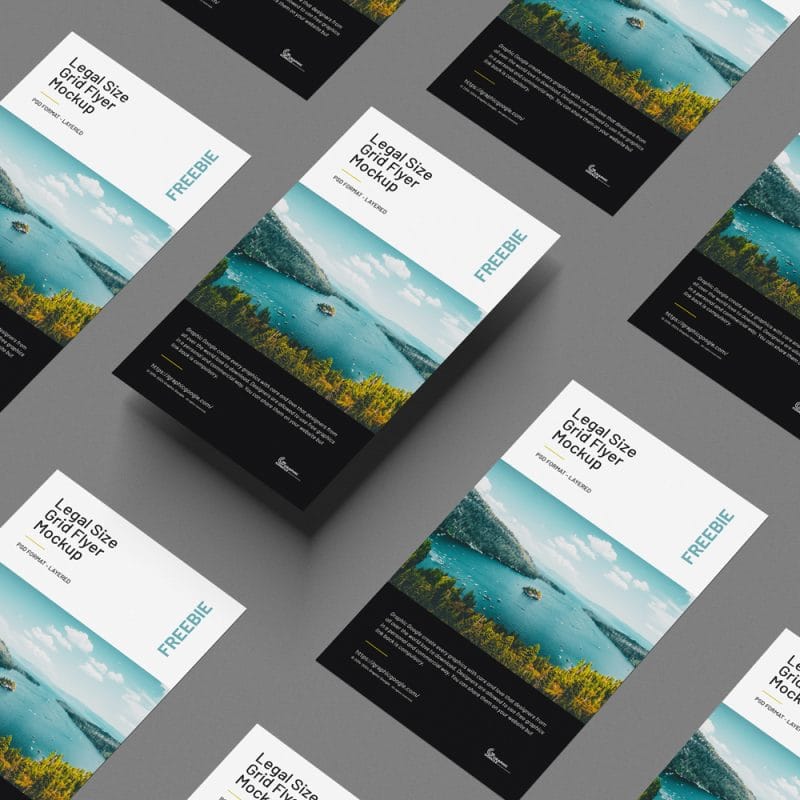 Free Legal Size Grid Flyer Mockup PSD