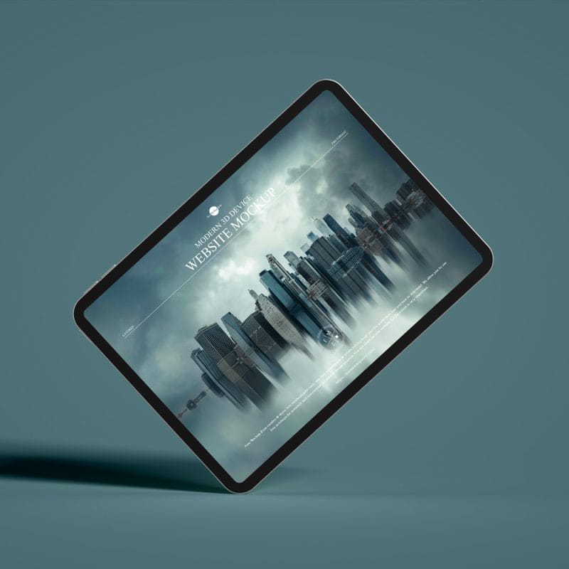 Free Modern 3D Device Website Mockup PSD