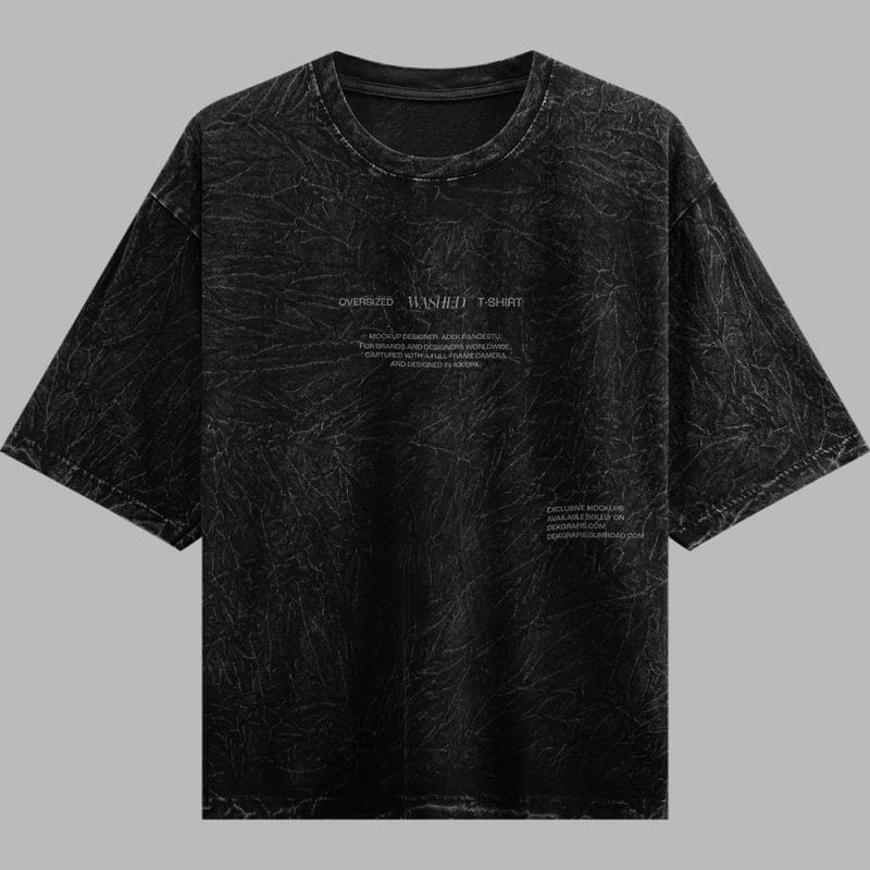 Free Oversized Washed T-Shirt Mockup PSD