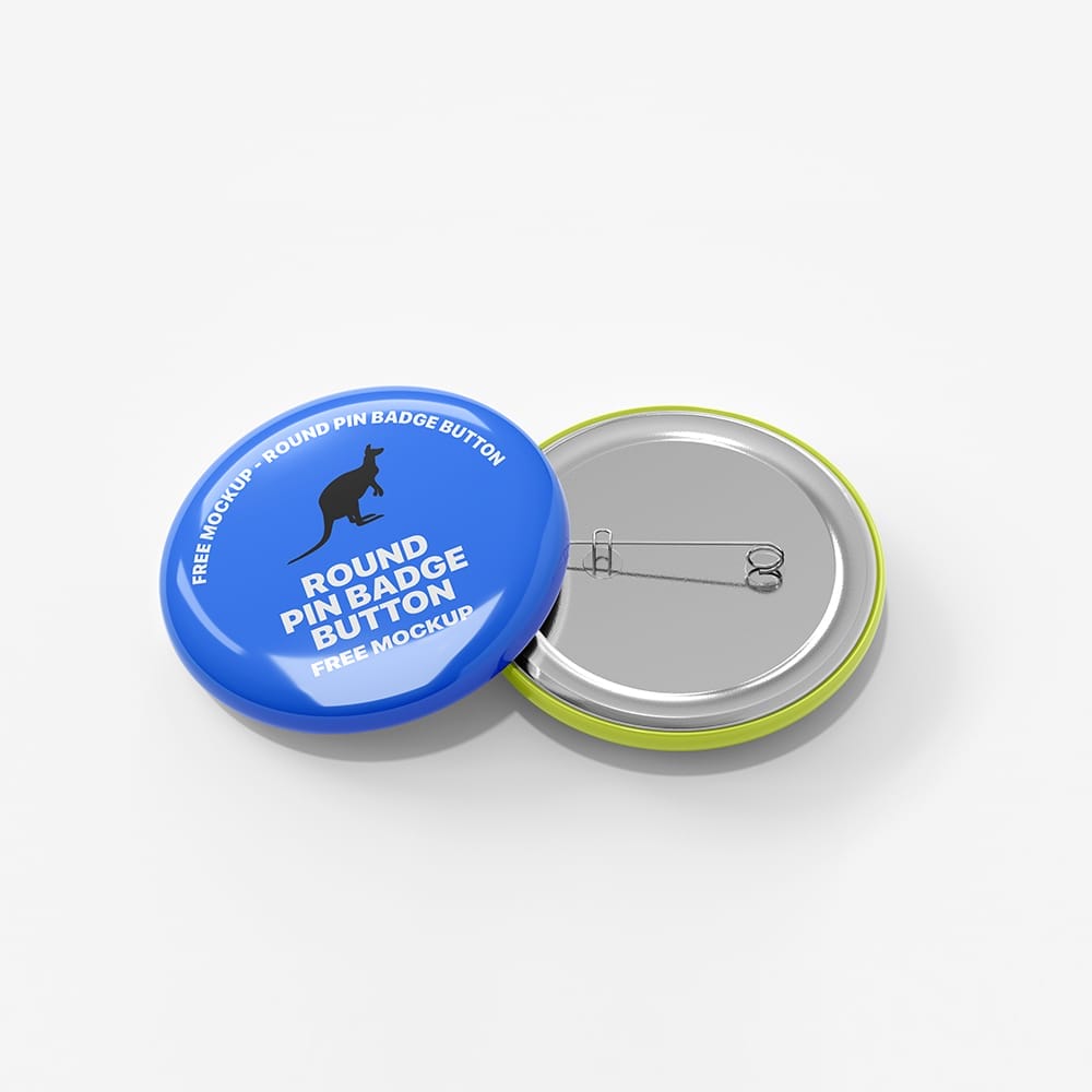 Free Round Pin Badge Button Mockup PSD Free Round Pin Badge Button Mockup PSD