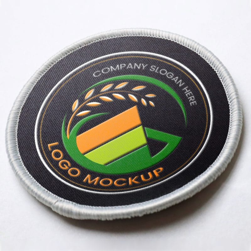 Free Rounded Textile Logo Mockup PSD