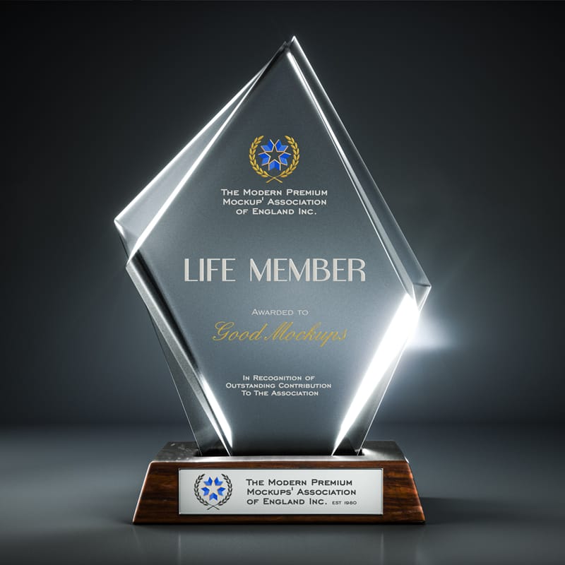 Free Glass Award Trophy Mockup PSD