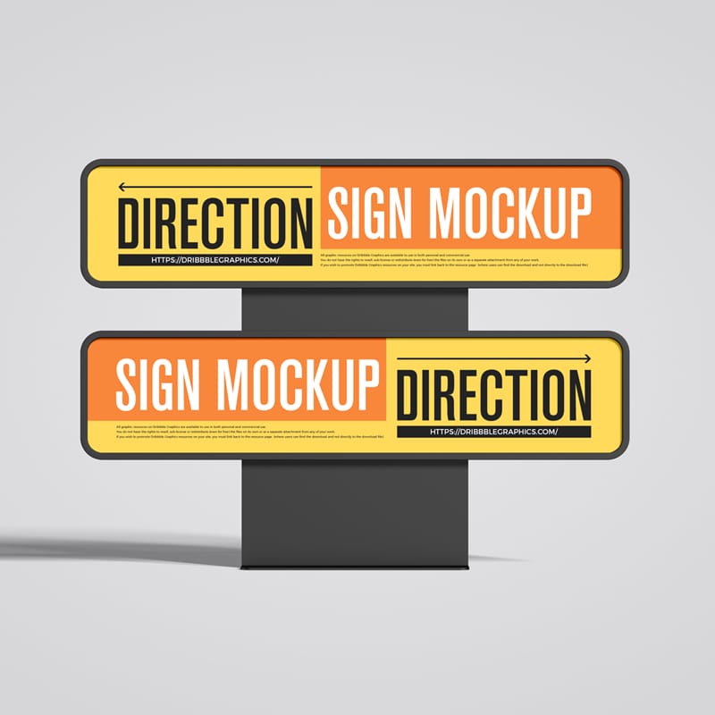 Free Modern Brand Direction Sign Mockup PSD