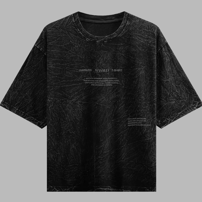 Free Oversized Washed T-Shirt Mockup PSD