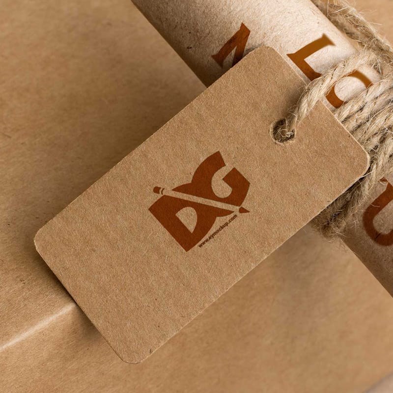 Free Paper Roll Tag Logo Mockups PSD