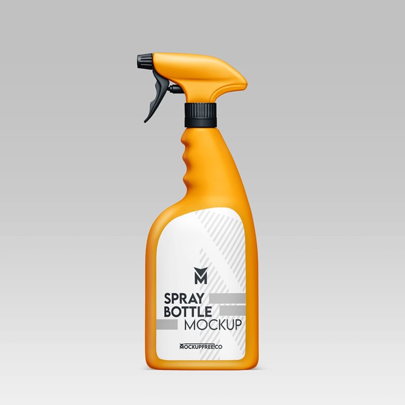 Free Spray Bottle Mockup PSD