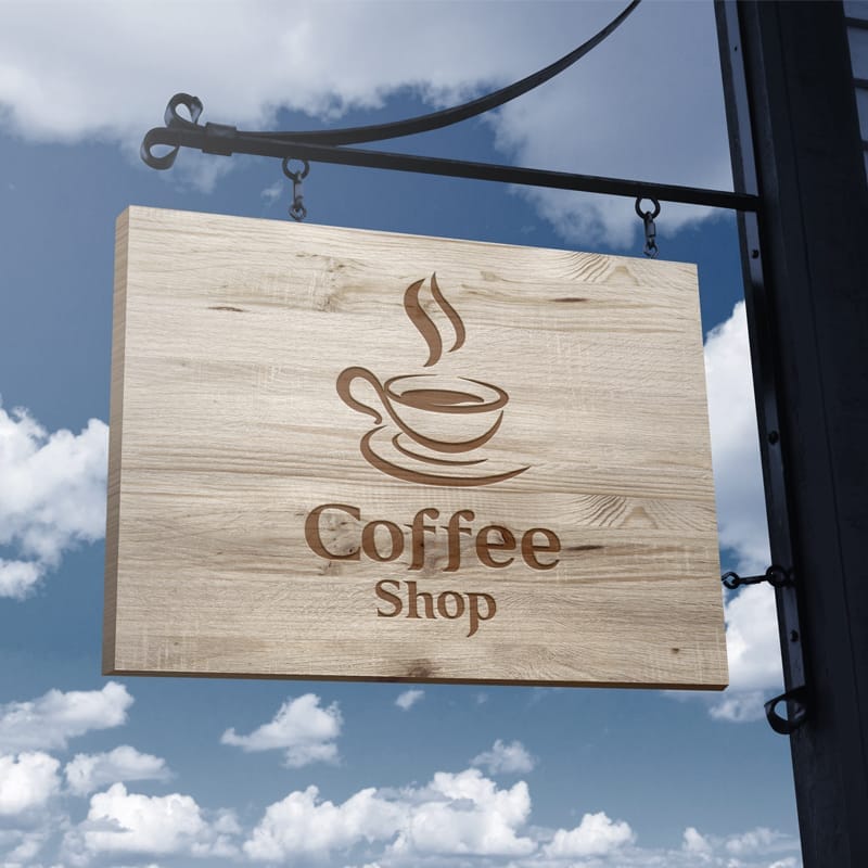 Free Wooden Shop Signage Mockup PSD