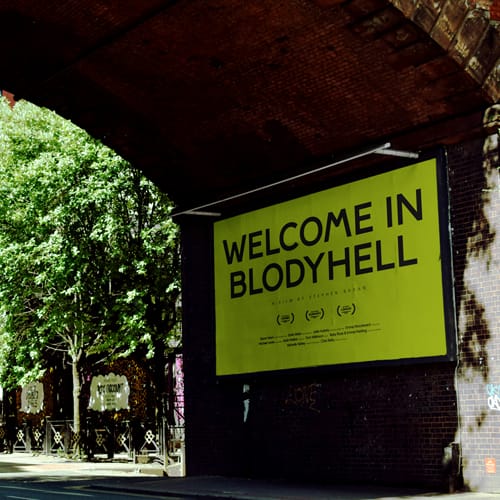 Free Billboard Under The Bridge Mockup PSD