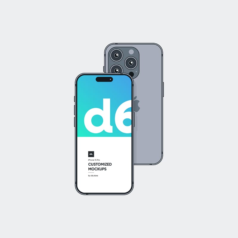 Free Customized IPhone 15 Pro Mockup PSD