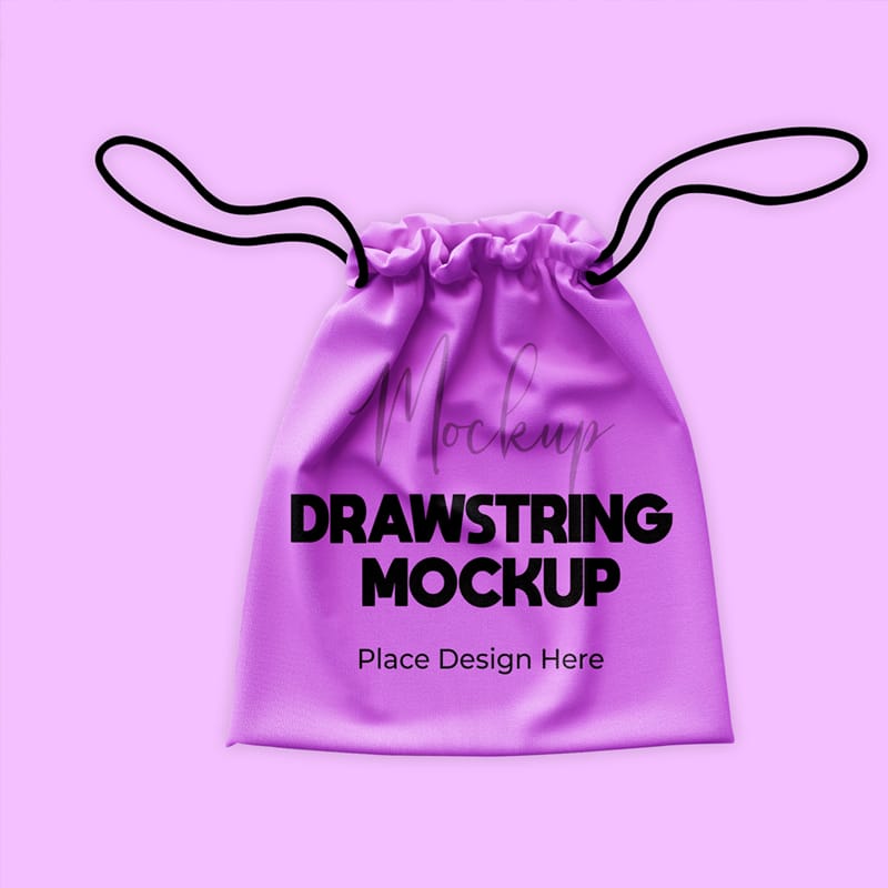 Free Drawstring Bag Mockup Template PSD