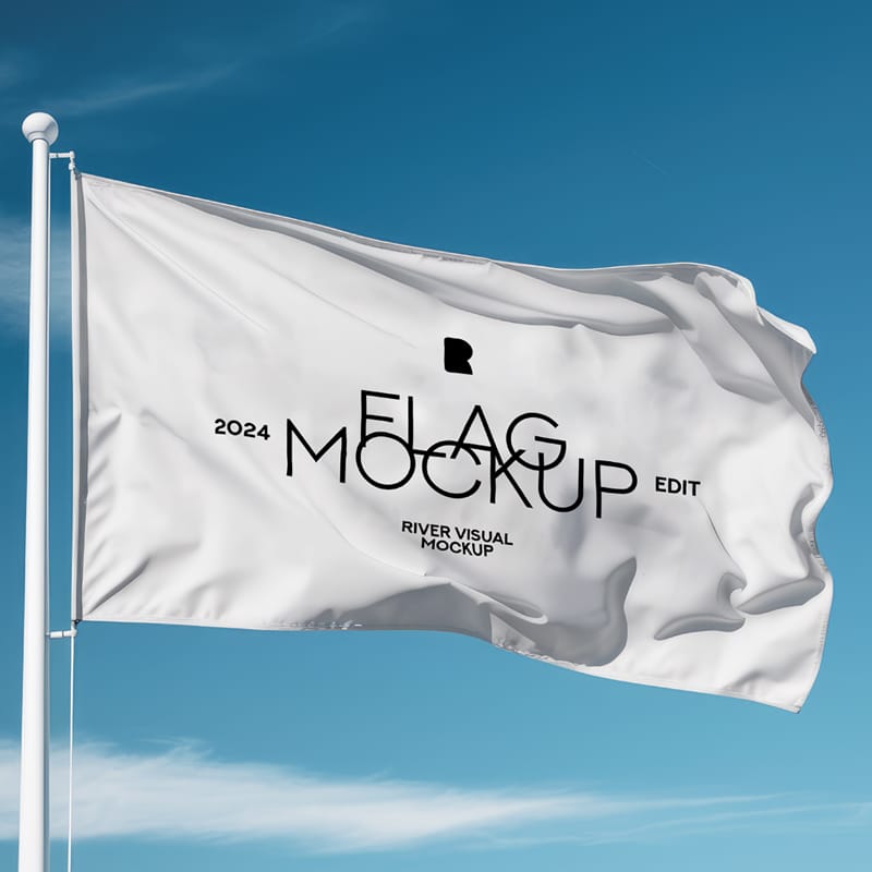 Free Flag Mockup Design PSD