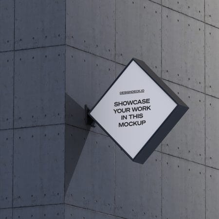 Free Corner Signs Mockup PSD