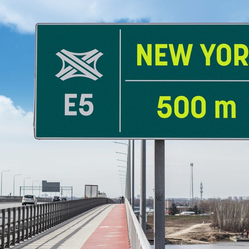 Free Highway Road Sign Board Mockup PSD