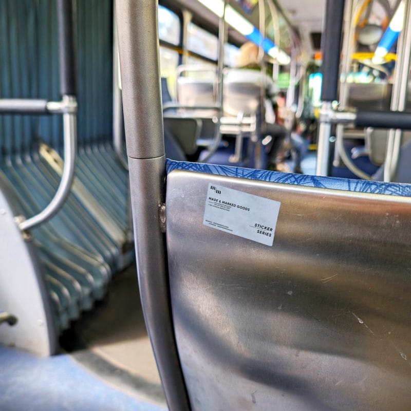 Free Sticker On Bus Seat Mockup PSD