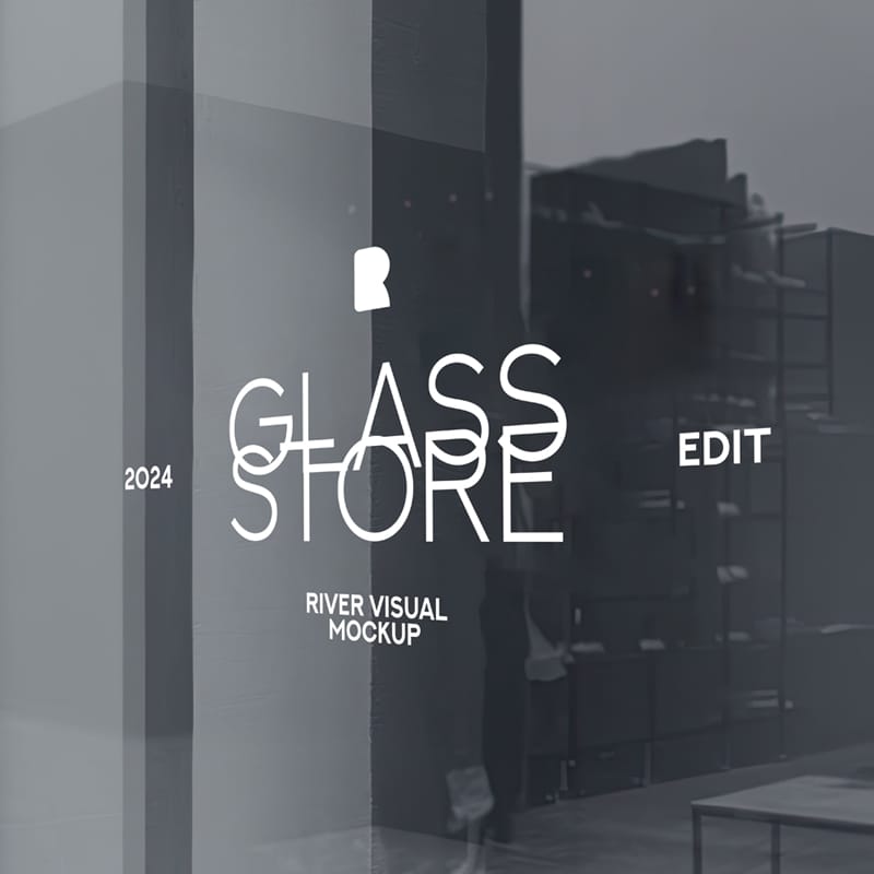 Free Glass Store Mockup PSD