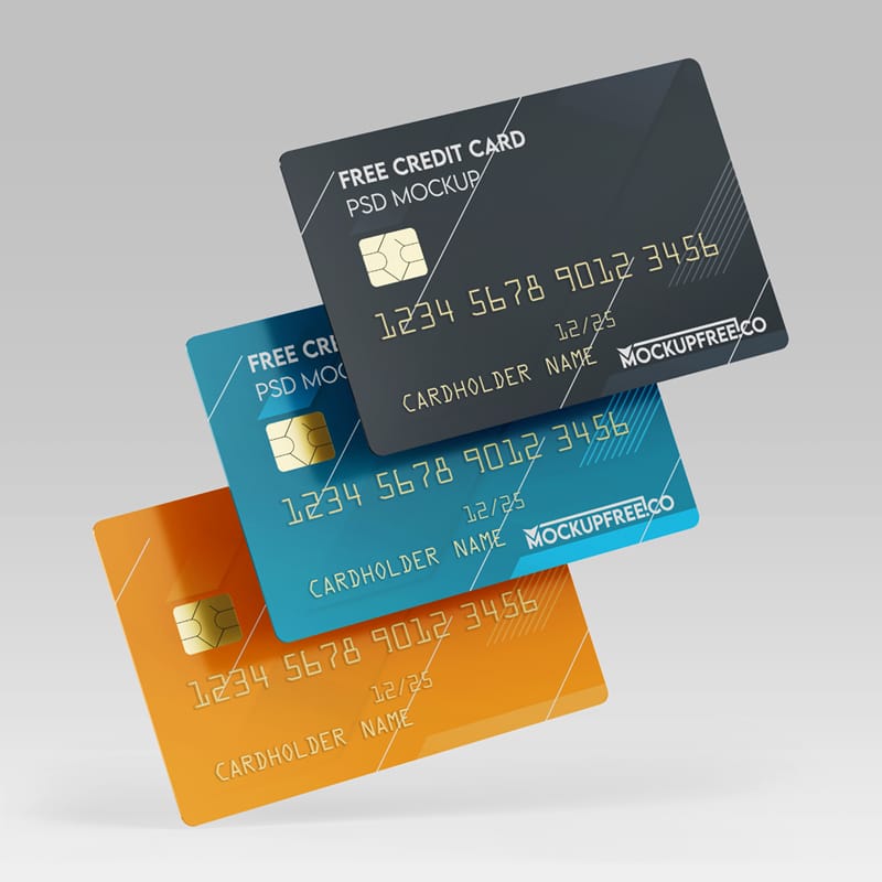 Free Realistic Credit Card Mockup PSD