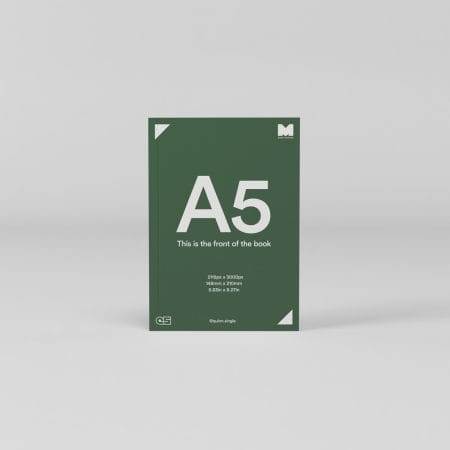Free A5 Book Standing Mockup PSD