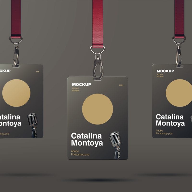 Free Hanging ID Card Mockup PSD