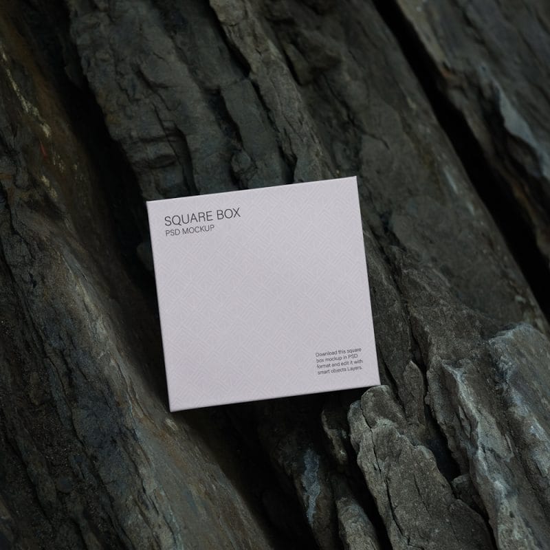 Free Square Box Mockup Design PSD