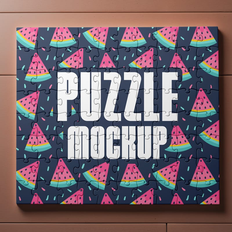 Free Puzzle Mockup PSD