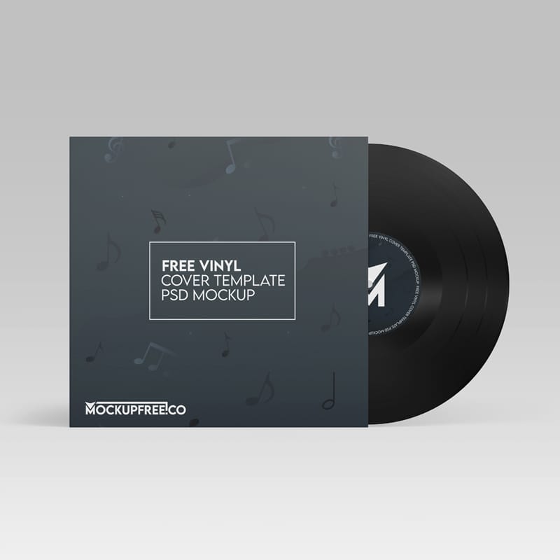 Free Vinyl Cover Mockup Template PSD