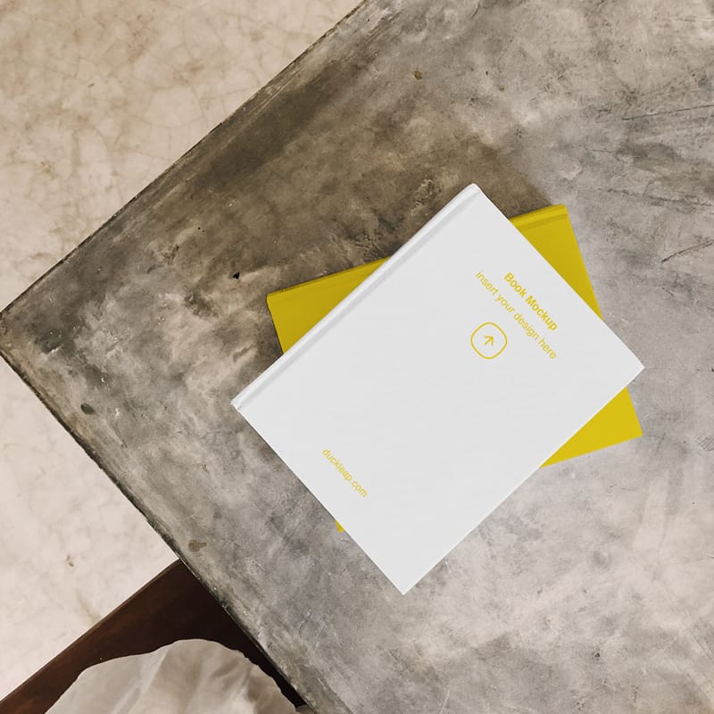 Free Books On Table Mockup PSD