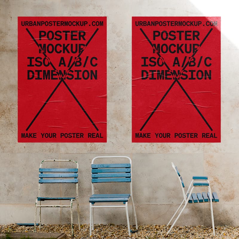 Free Realistic Urban Poster Mockup Template Psd