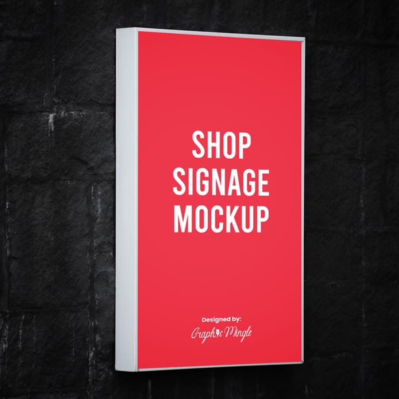 Free Shop Signage Mockup PSD