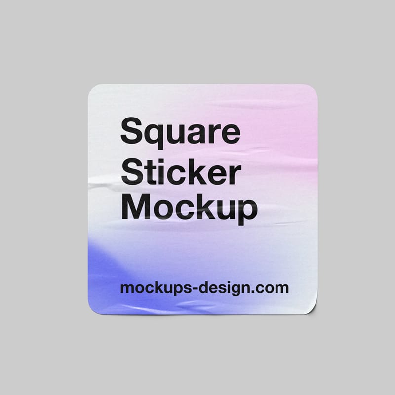 Free Square Sticker Mockups PSD