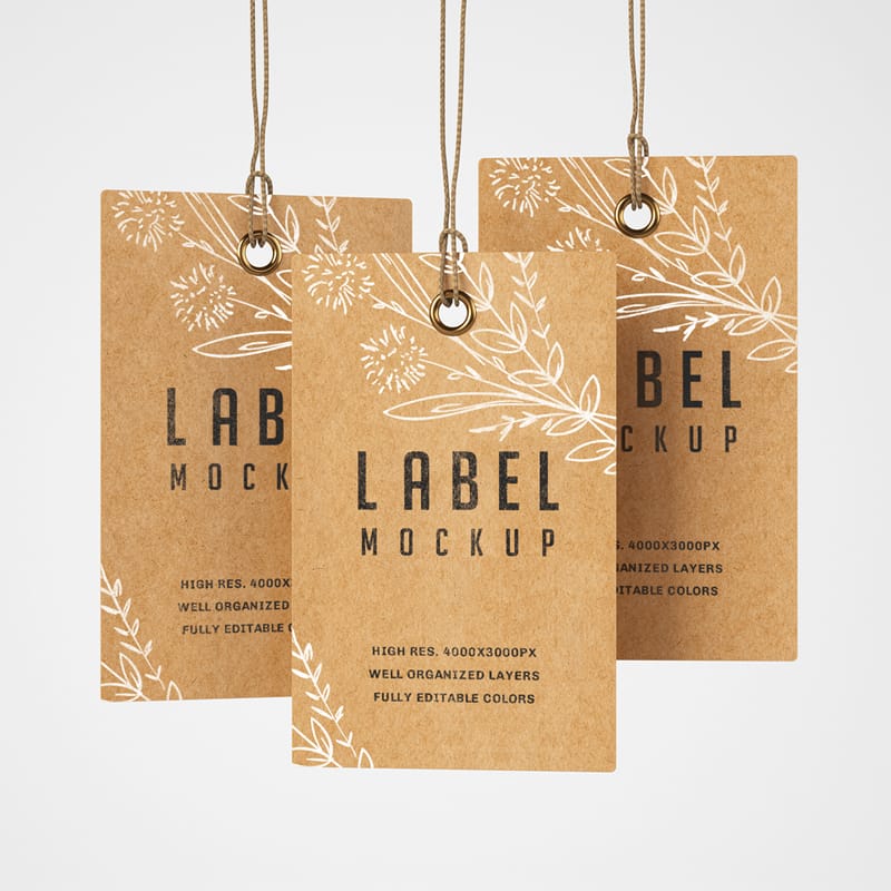 Free Tag Mockup Design PSD