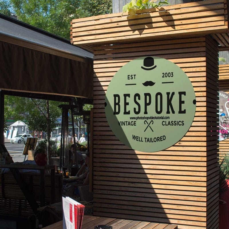 Free Cafe Sign Mockup Template PSD