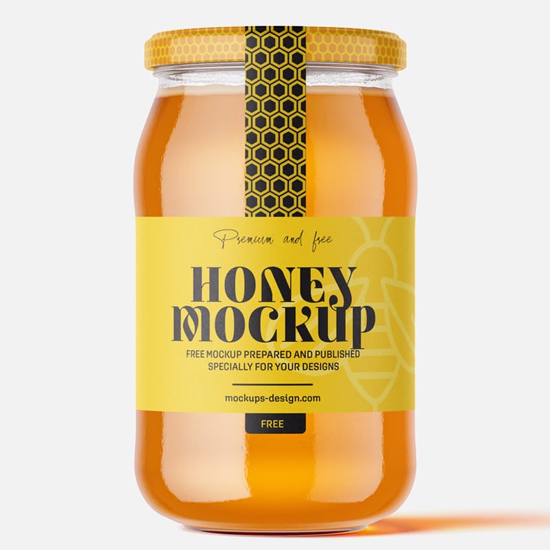 Free Large Honey Jar Mockup PSD