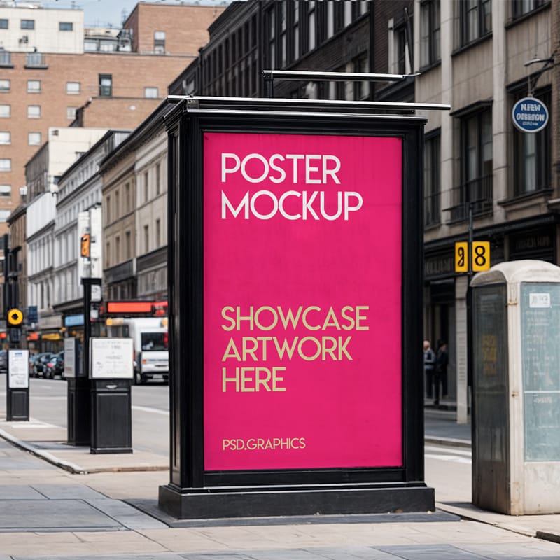 Free Road Side Advertising Board Mockup PSD