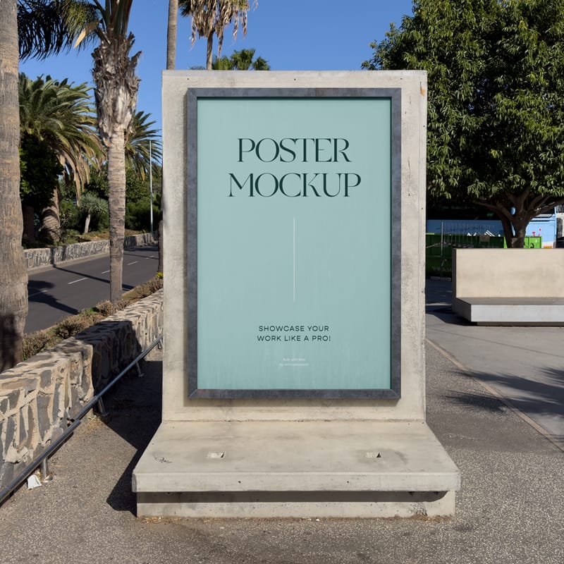 Free Citylight Street Poster Mockup PSD