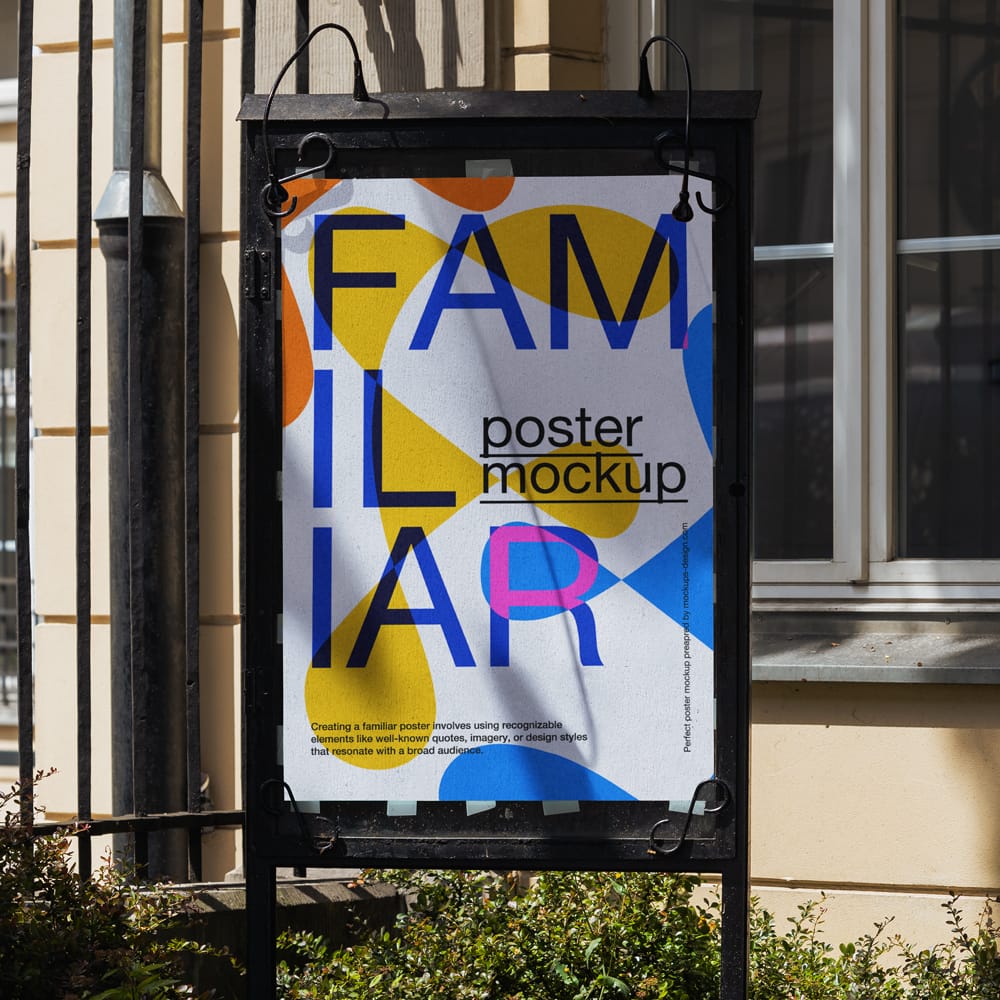 Free Poster In Frame With Shadow Mockup PSD