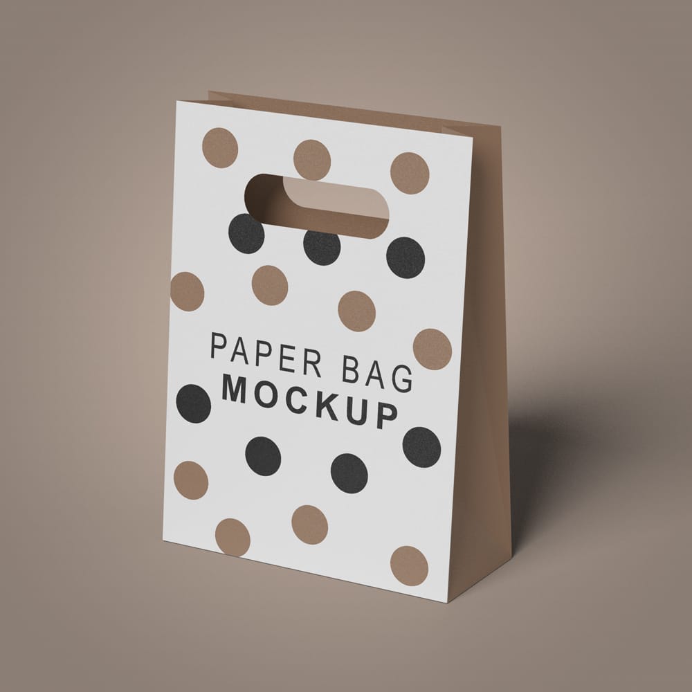Realistic Paper Bag Mockup Template